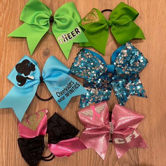 Accessories | New Lightly Used Lot Of 6 Cheer Bows Hair Bows Infinity ...